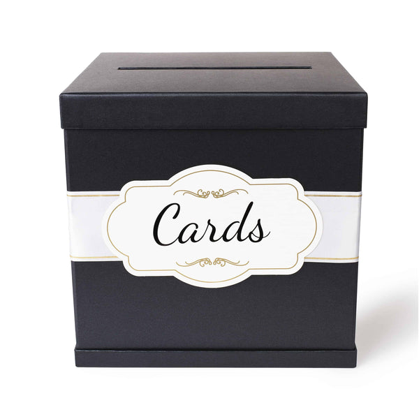 Card Box - For Graduations, Weddings, and more - 10"x10" in Black, Gold ...